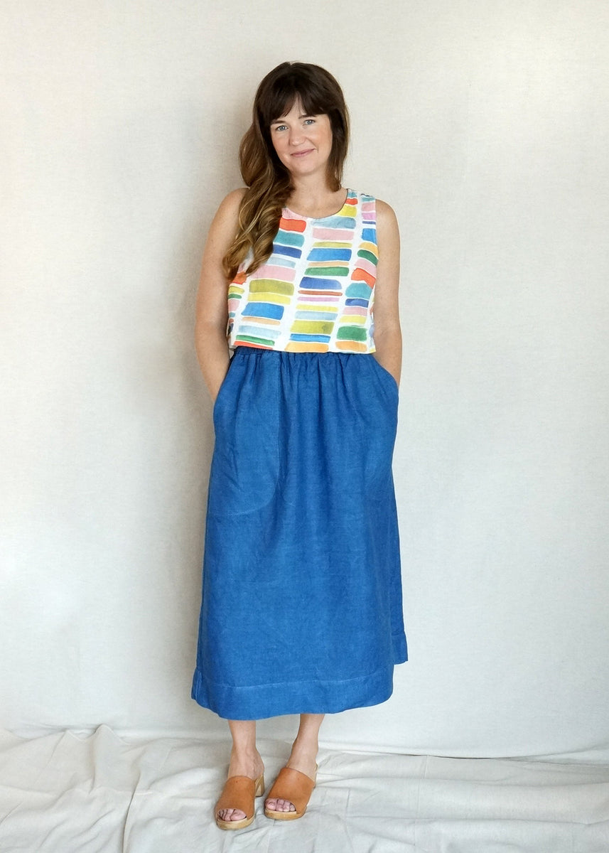 Juno Skirt: Garment Dyed Indigo (Last Call) – Slow Goods Studio