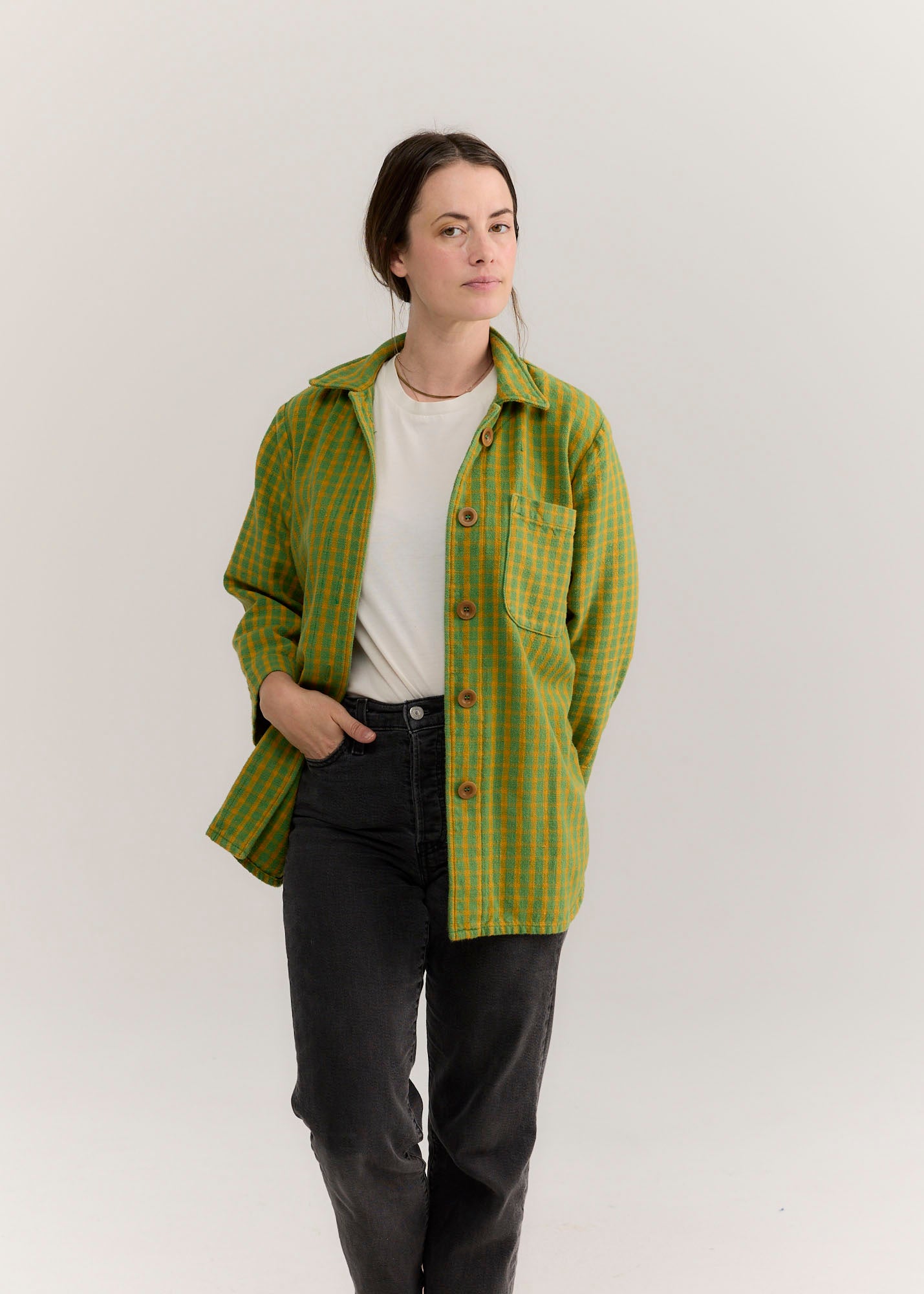 The Khadi Overshirt: Lime Lemon (Samples) – Slow Goods Studio